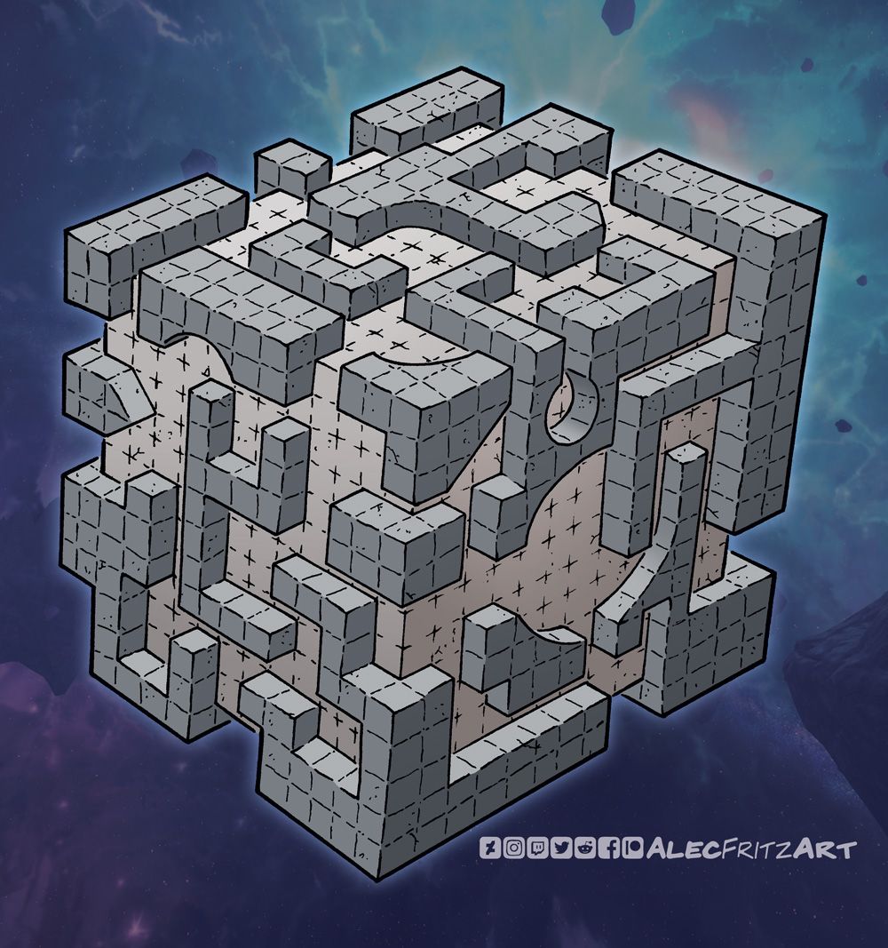 Here's another take on a 3D cube maze dungeon. [OC] | Scrolller