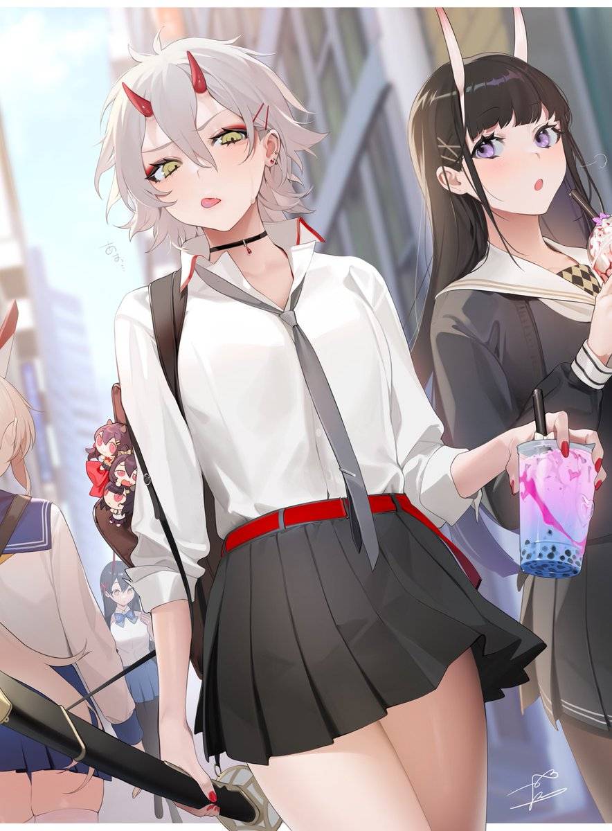 High school Kinu and Noshiro | Scrolller