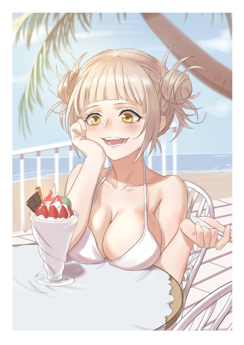 Himiko-chan and her dessert at the beach | Scrolller