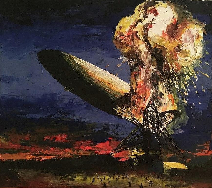 Hindenburg disaster. Me, Oil on cardboard, 2018 | Scrolller