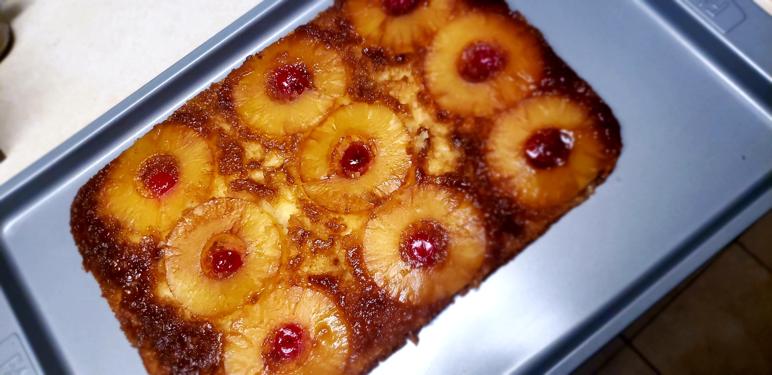 Home made upside-down pineapple cake. | Scrolller