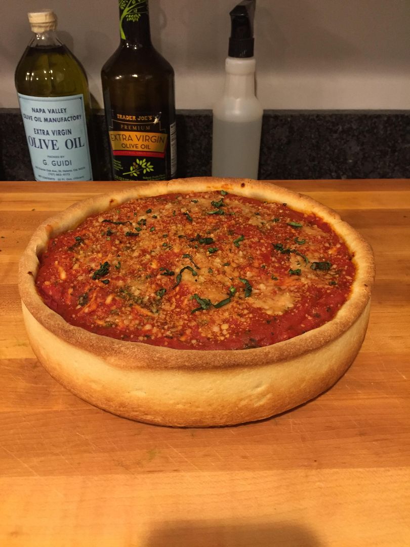 [Homemade] Chicken Parm Sourdough Deep Dish Pizza | Scrolller