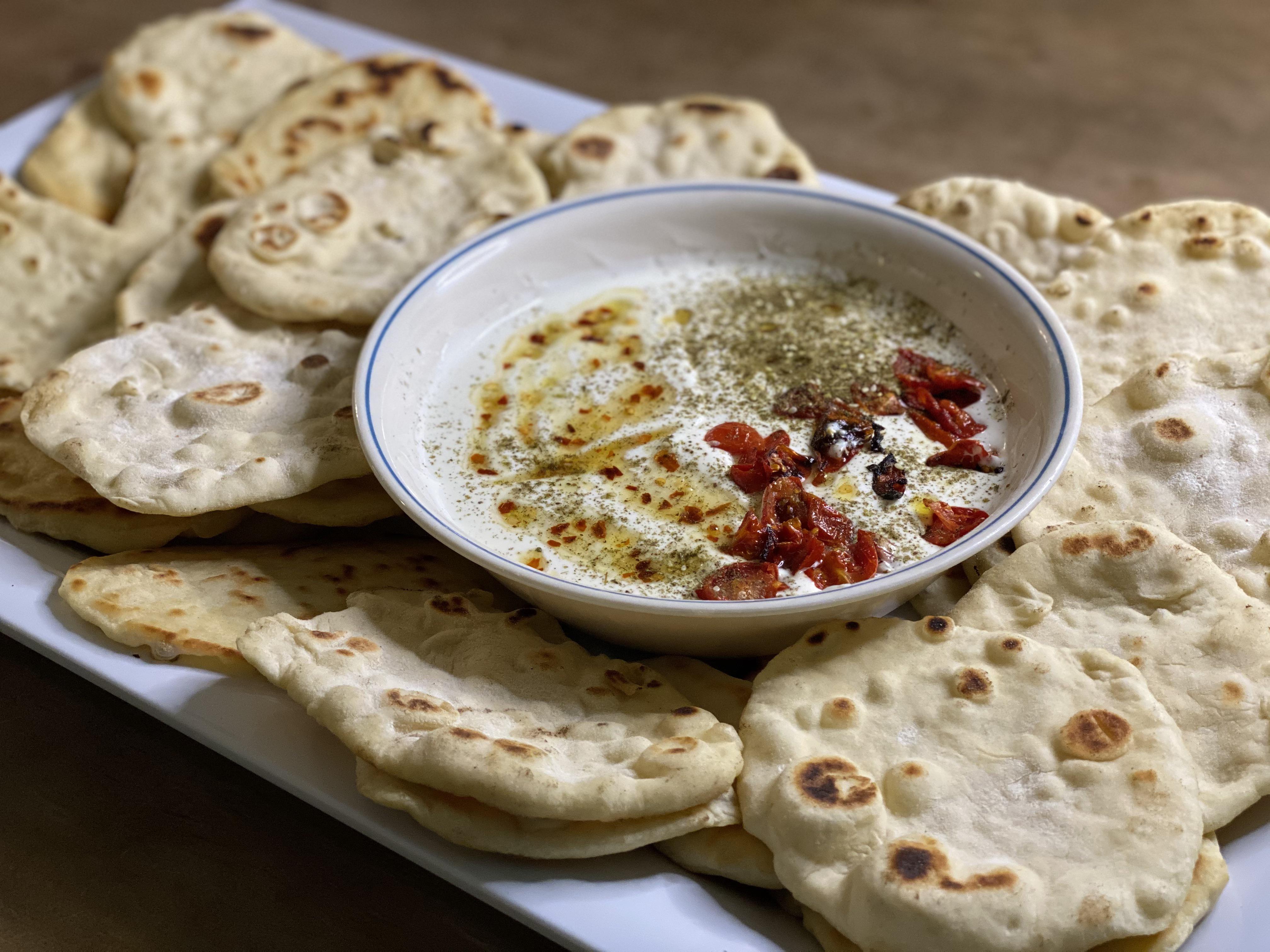 [Homemade] Feta dip w/ roasted tomato + hot honey, skillet flat bread | Scrolller