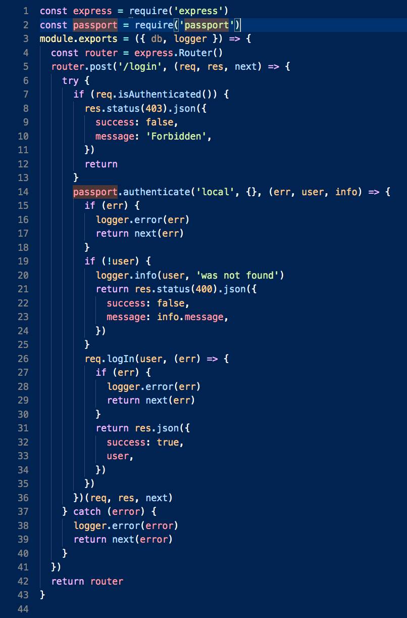 How do I structure this type of passport boilerplate code better, it looks very messy | Scrolller