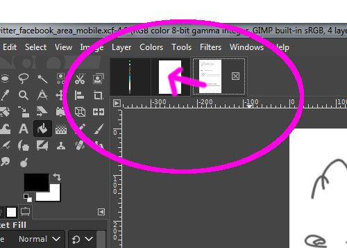 How rearrange the order of files in the navigation bar above the canvas? | Scrolller