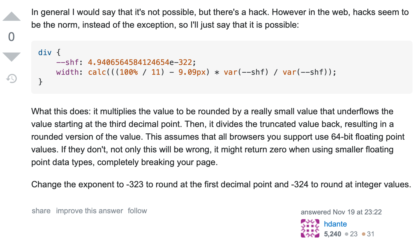 How to round down numbers in CSS :) | Scrolller