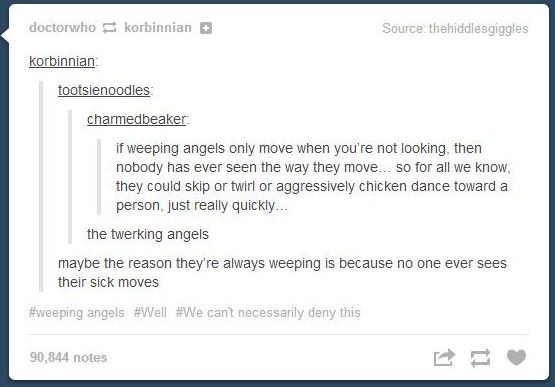 How Weeping Angels Move (x-post from r/DoctorWhumor) | Scrolller