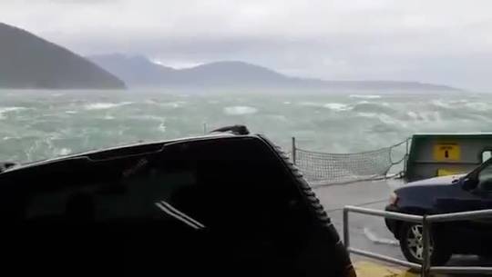 Huge waves crashing in to a WSDOT San Juan ferry today. | Scrolller