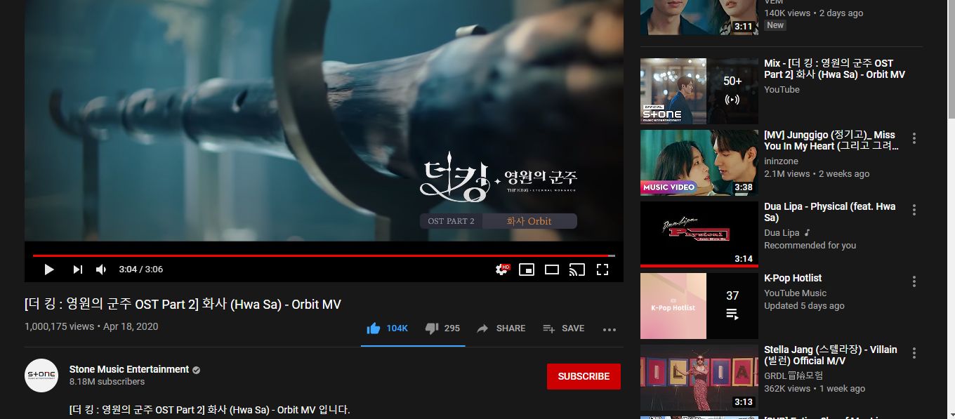 🎉 Hwasa's 1st, Solo OST 'Orbit' for the K-Drama "The King: Eternal Monarch" Reaches 1 Million ...