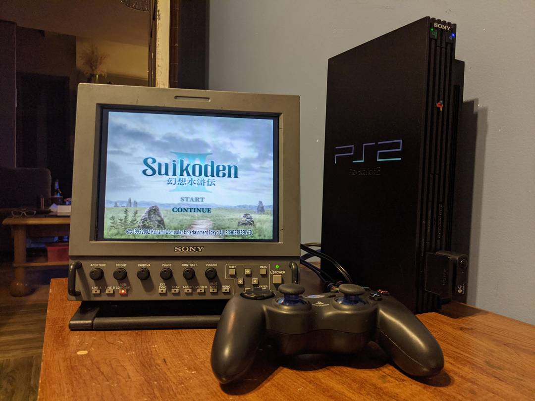 I absolutely love Suikoden II on my PS2, especially when using component to my little PVM ...