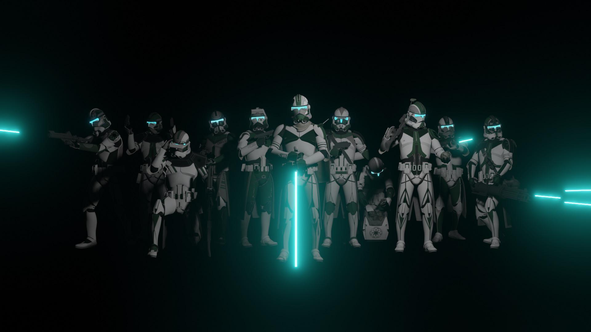 I assembled some models in blender and finally made my clone legion look somewhat good | Scrolller
