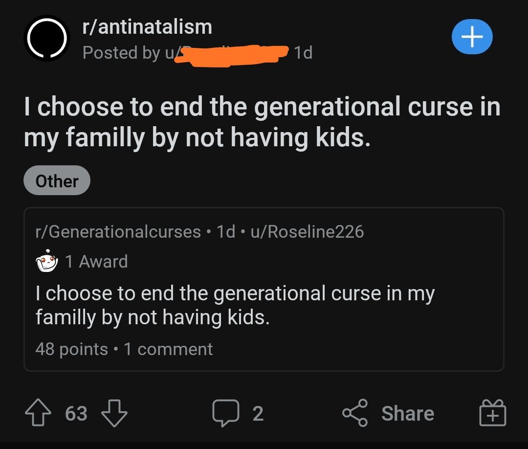 I chose to be a genetic dead end | Scrolller