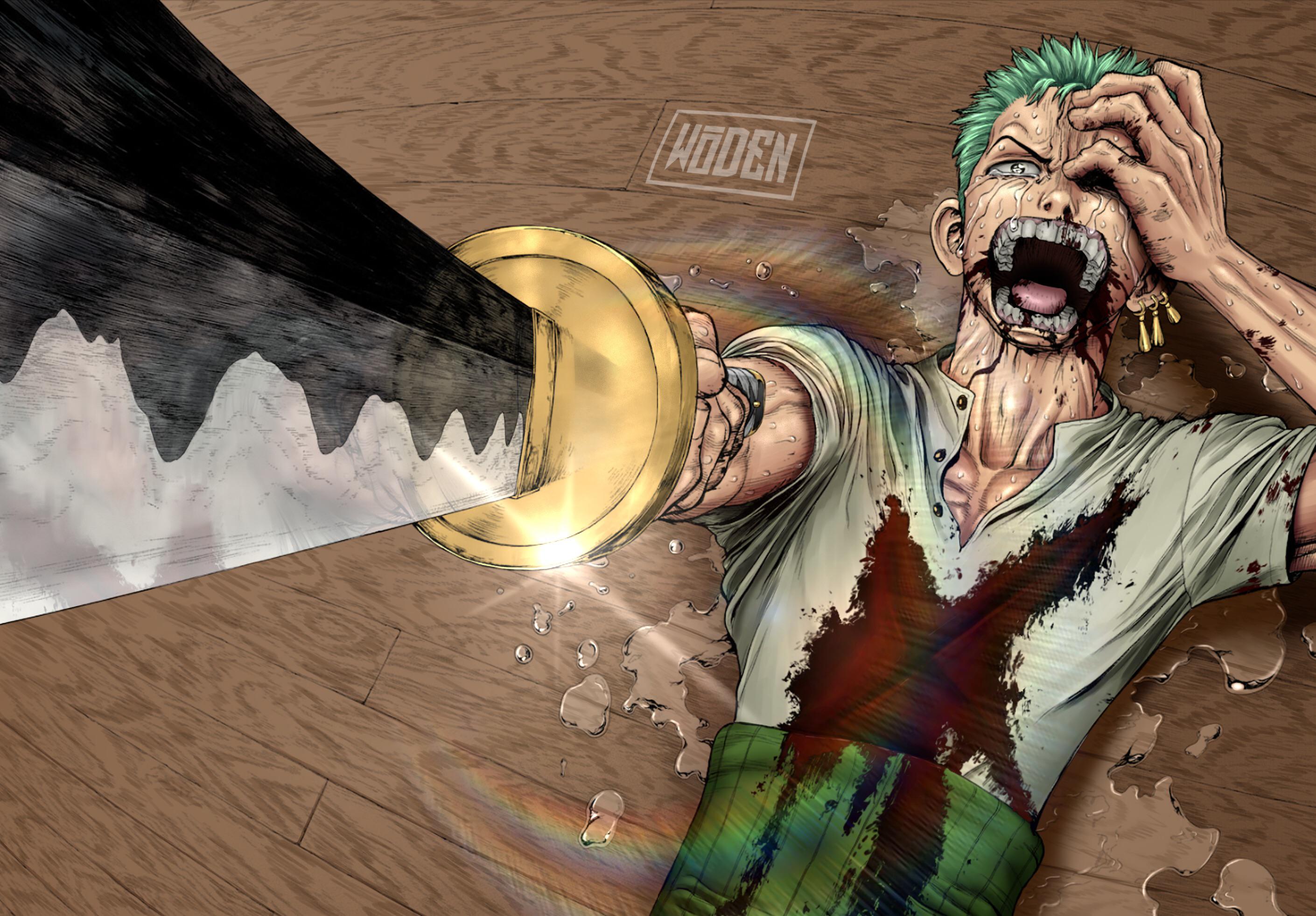 I cleaned and colored this panel from Boichi’s Zoro vs. Mihawk chapter ...