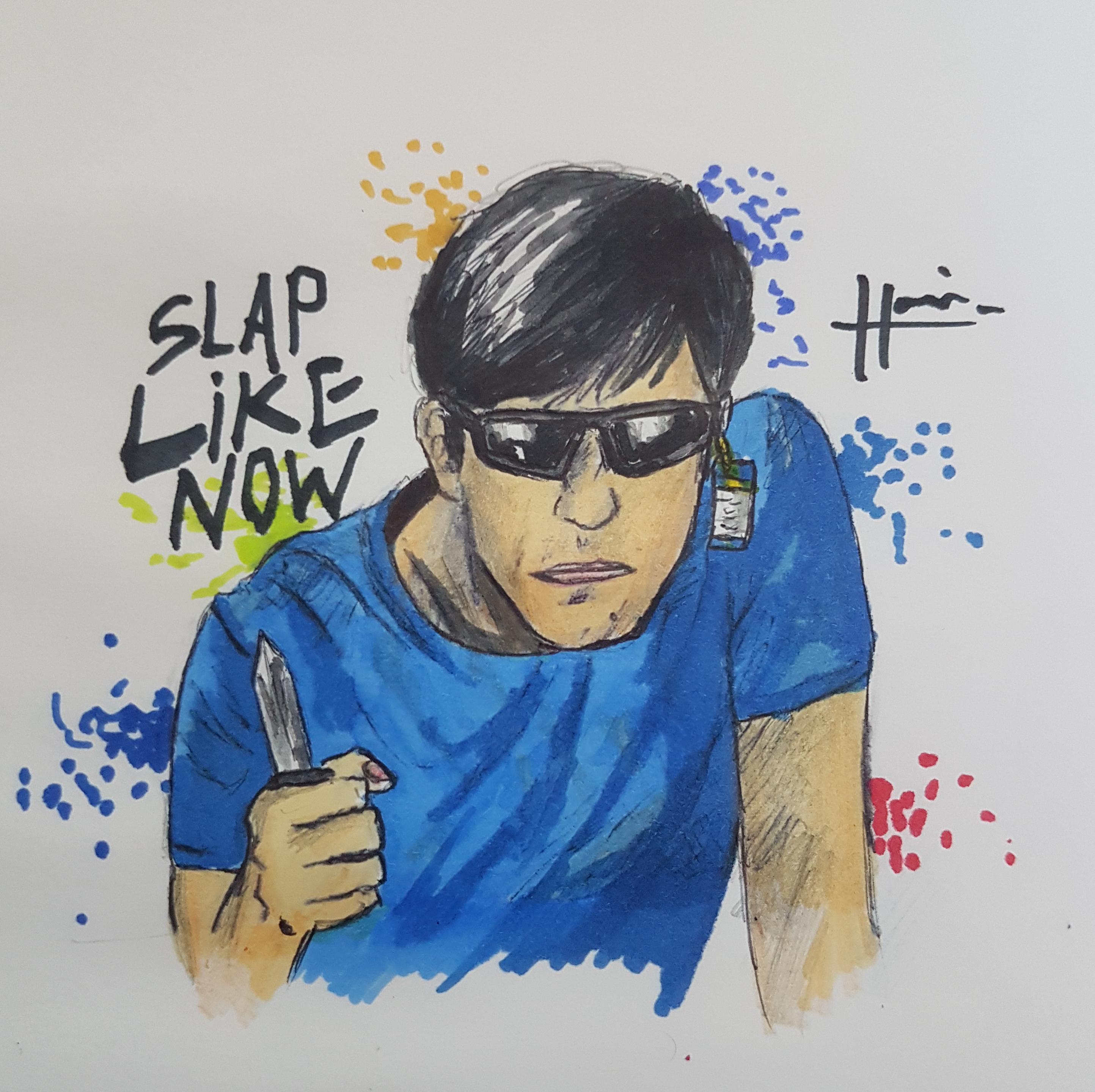 i drew davie here's the finished piece. SLAP LIKE NOW | Scrolller