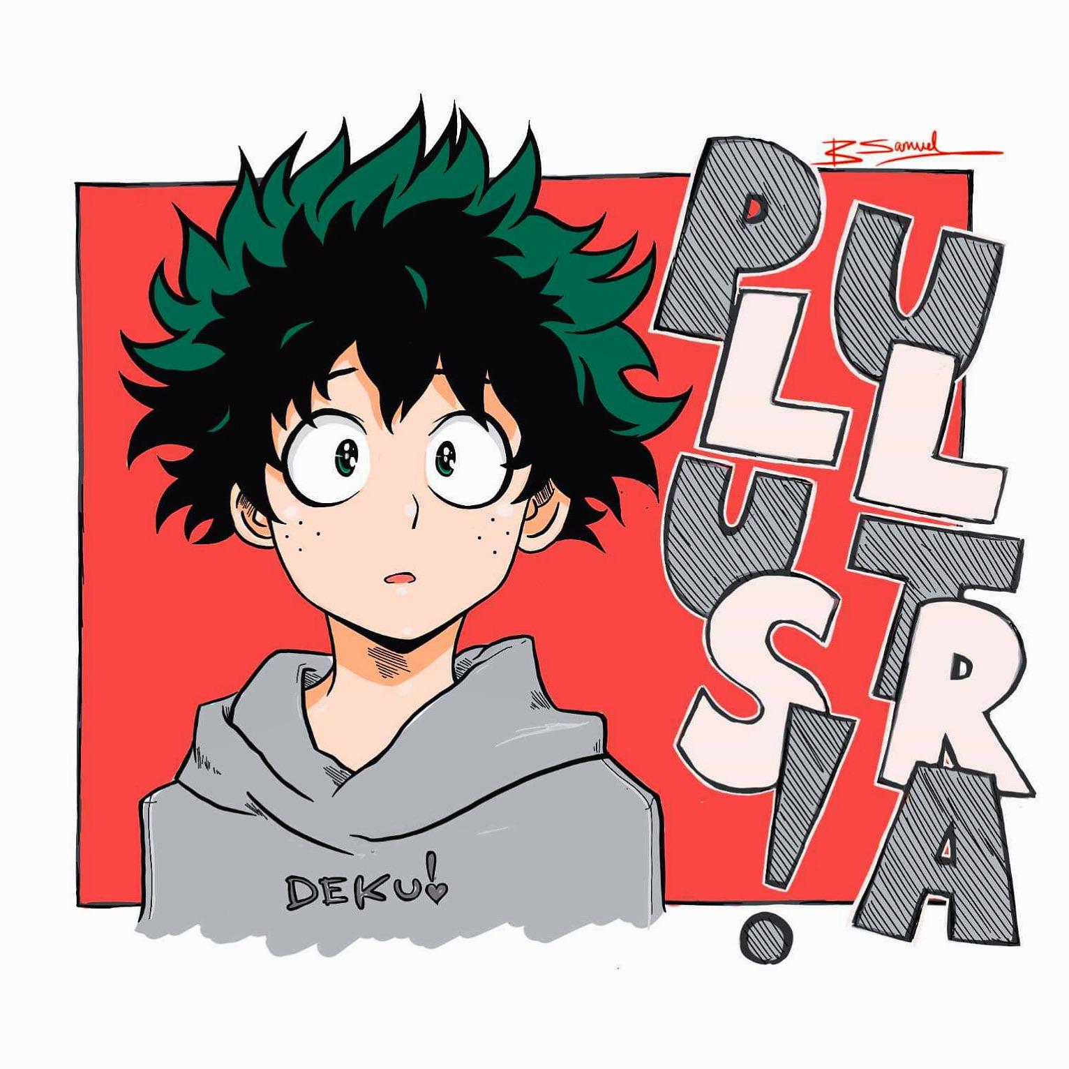 I drew Deku from My Hero Academia :) first time I’ve ever coloured a piece! | Scrolller