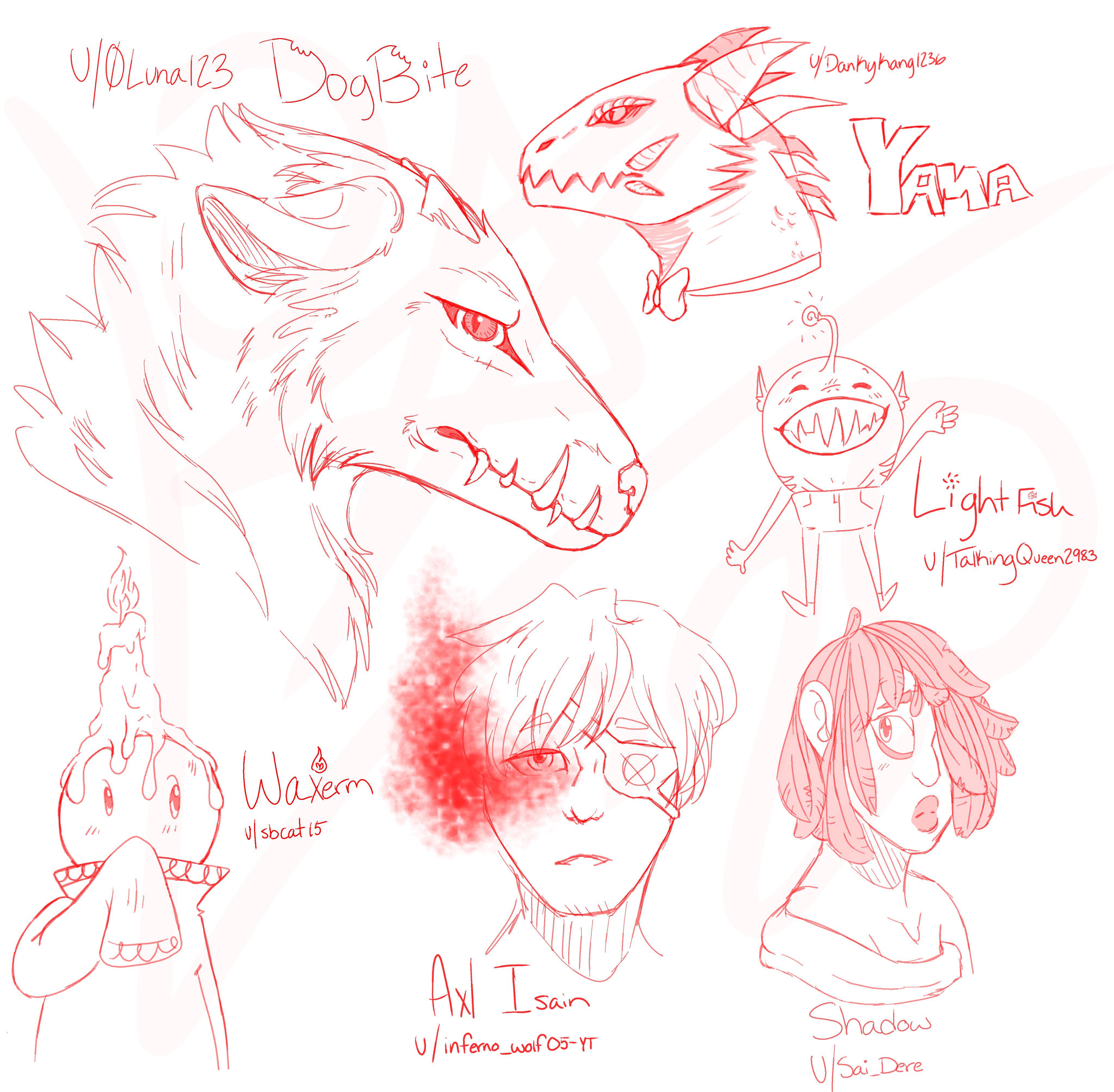 I drew same fanart of a few OC designs I really like on here ...