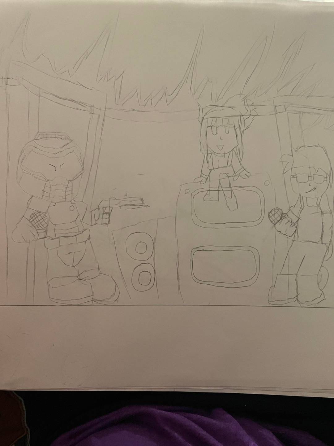 I drew this a while back cuz I love fnf, helltaker, and doom | Scrolller