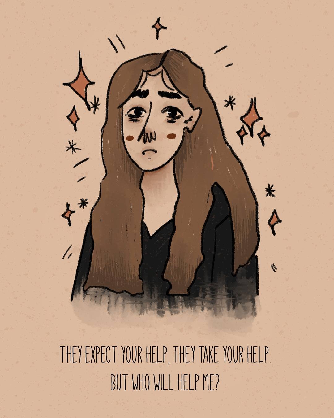 I hope it is okay to share art here. I drew this to cope with being an Empath | Scrolller