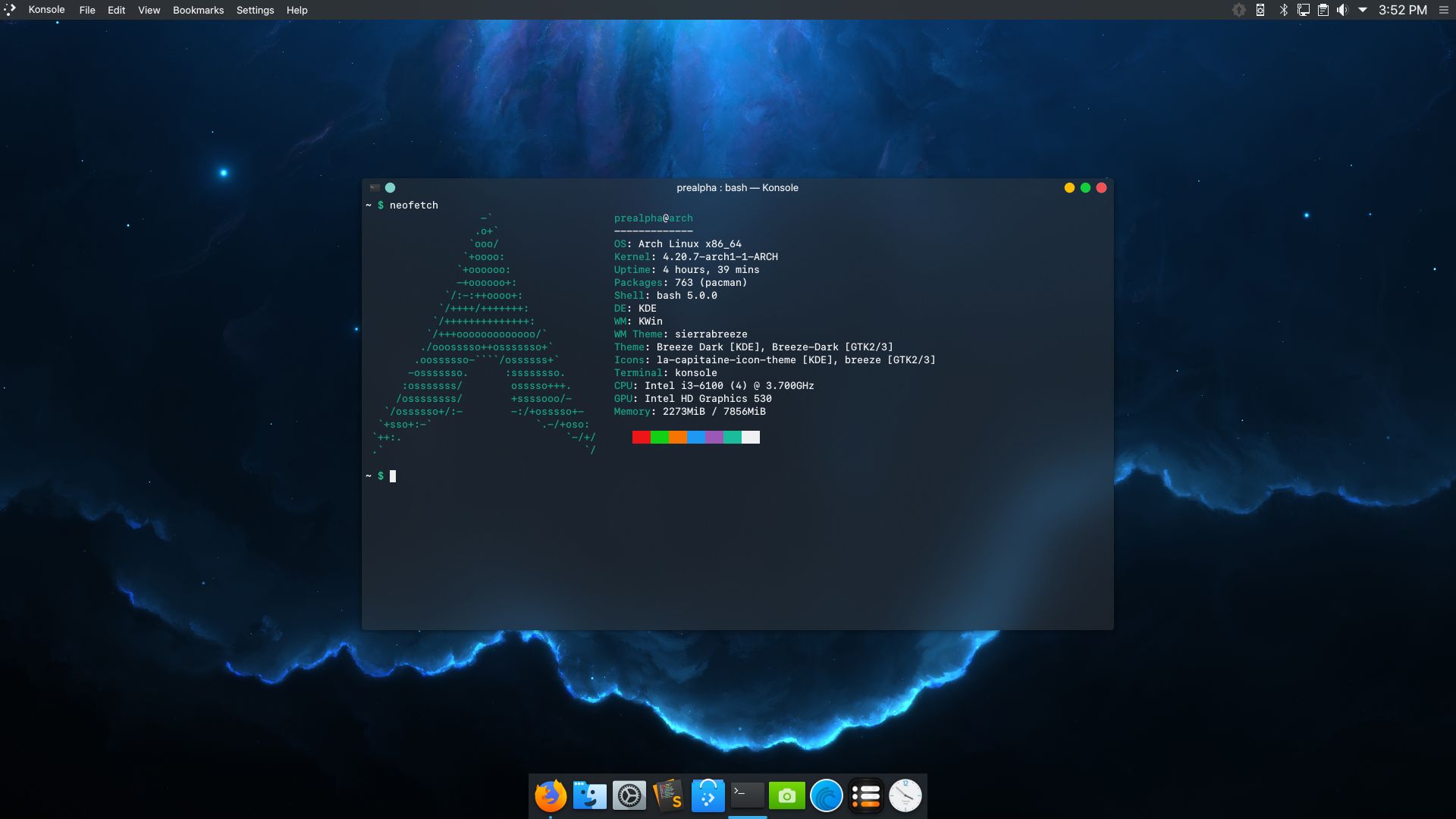 I installed Arch linux for the first time! Took quite a bit of time but it was totally worth it ...