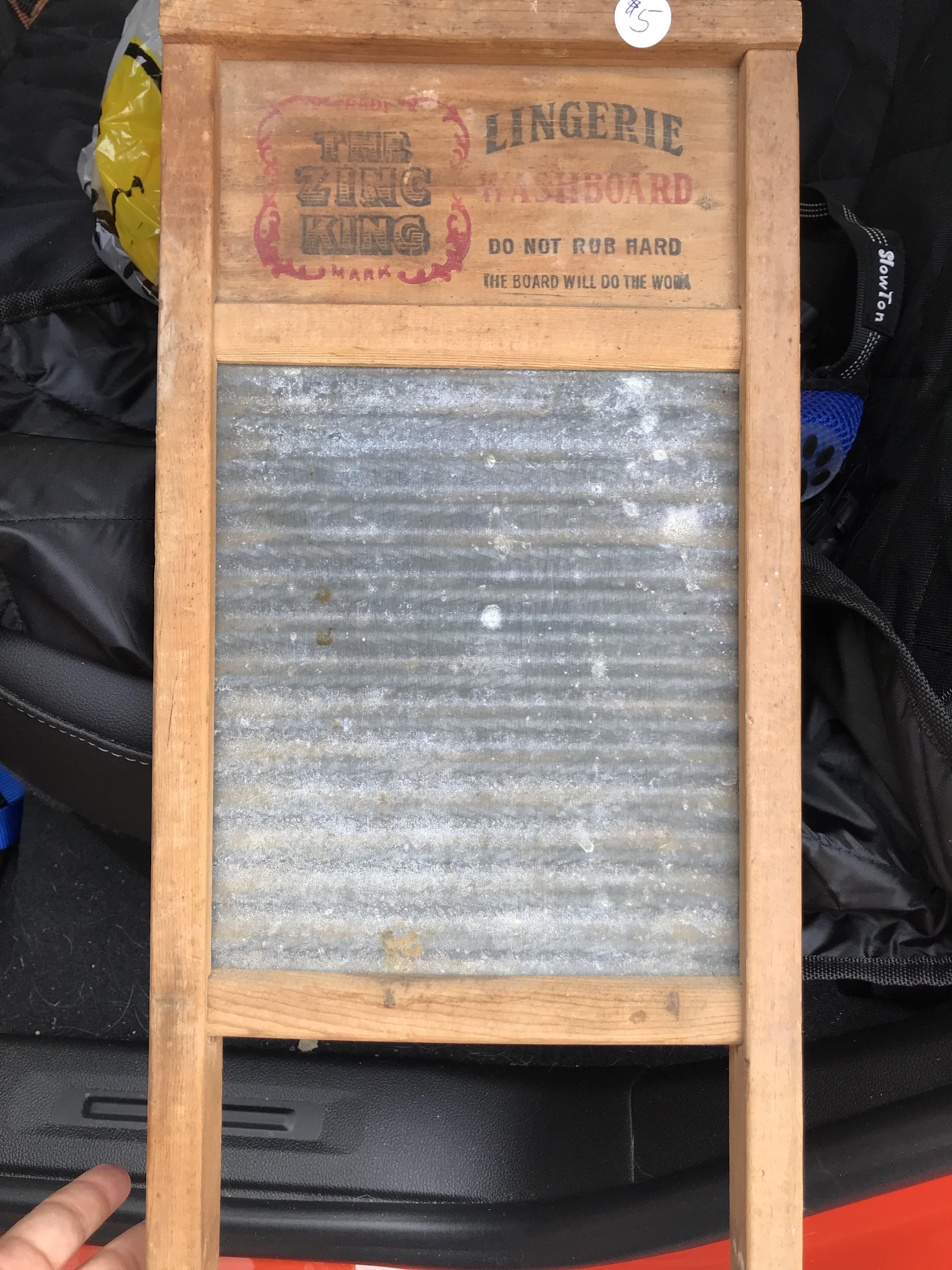 I like old washboards! Especially when they are reasonably priced and have interesting words on ...
