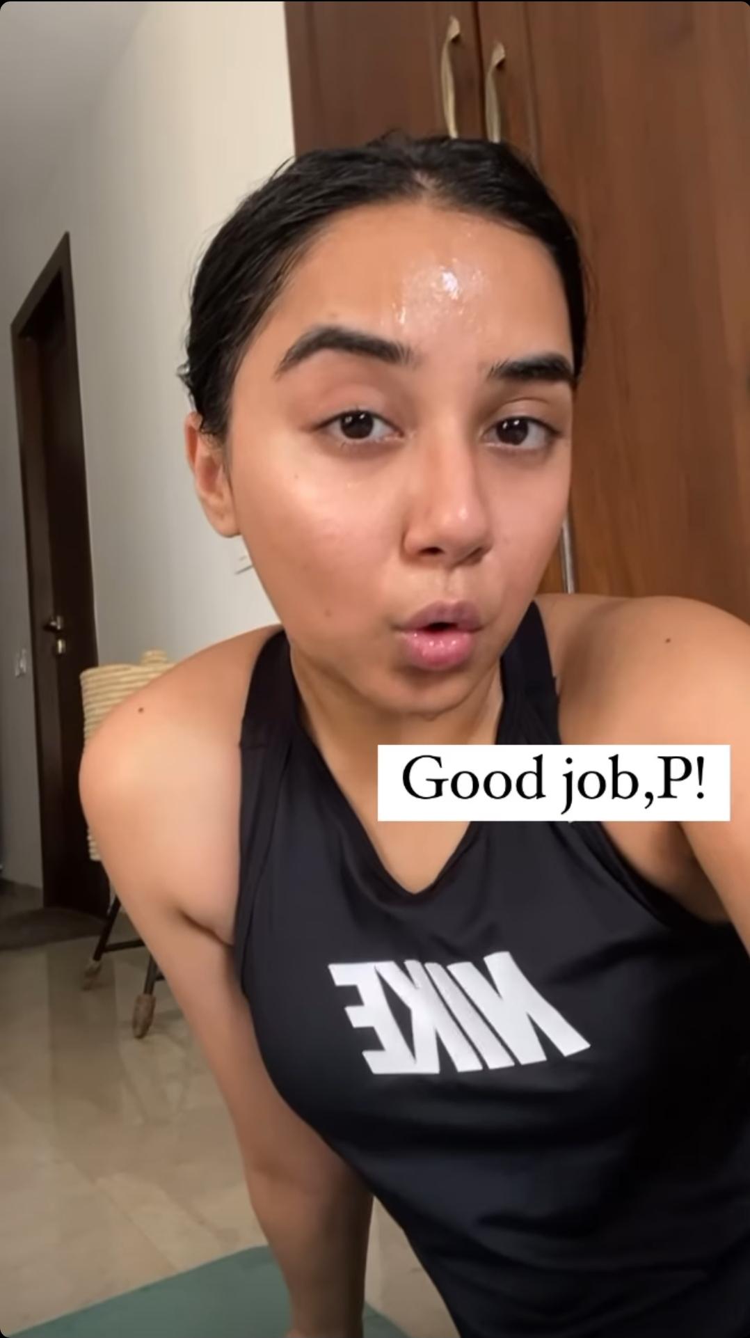 I love how Prajakta have developed a new sweat fetish in me by posting her after workout pics ...