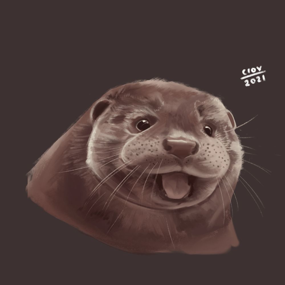 I made an otter portrait | Scrolller
