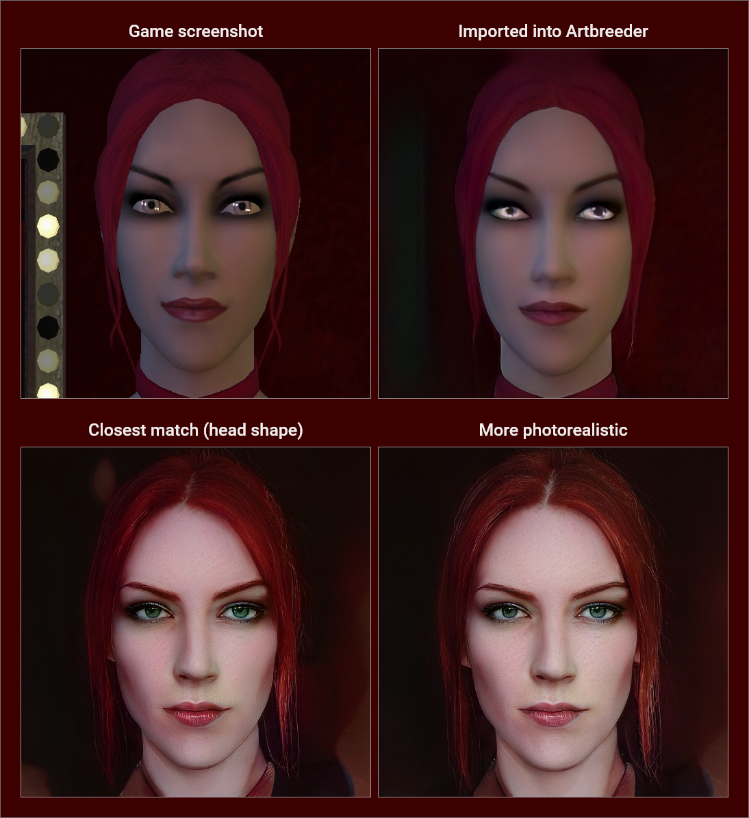 I made another "realistic" character using Artbreeder (machine learning). This time it's VV ...