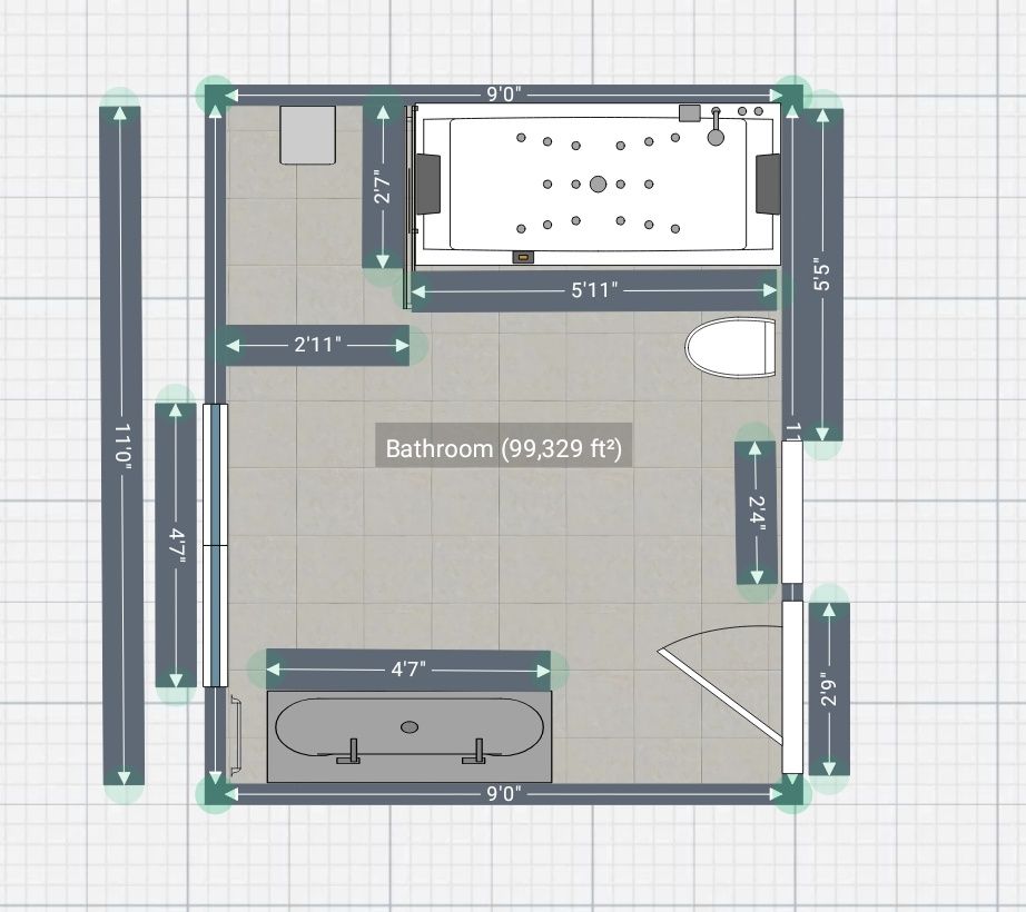 I need help with a FLOORPLAN for the bathroom of my dreams. | Scrolller