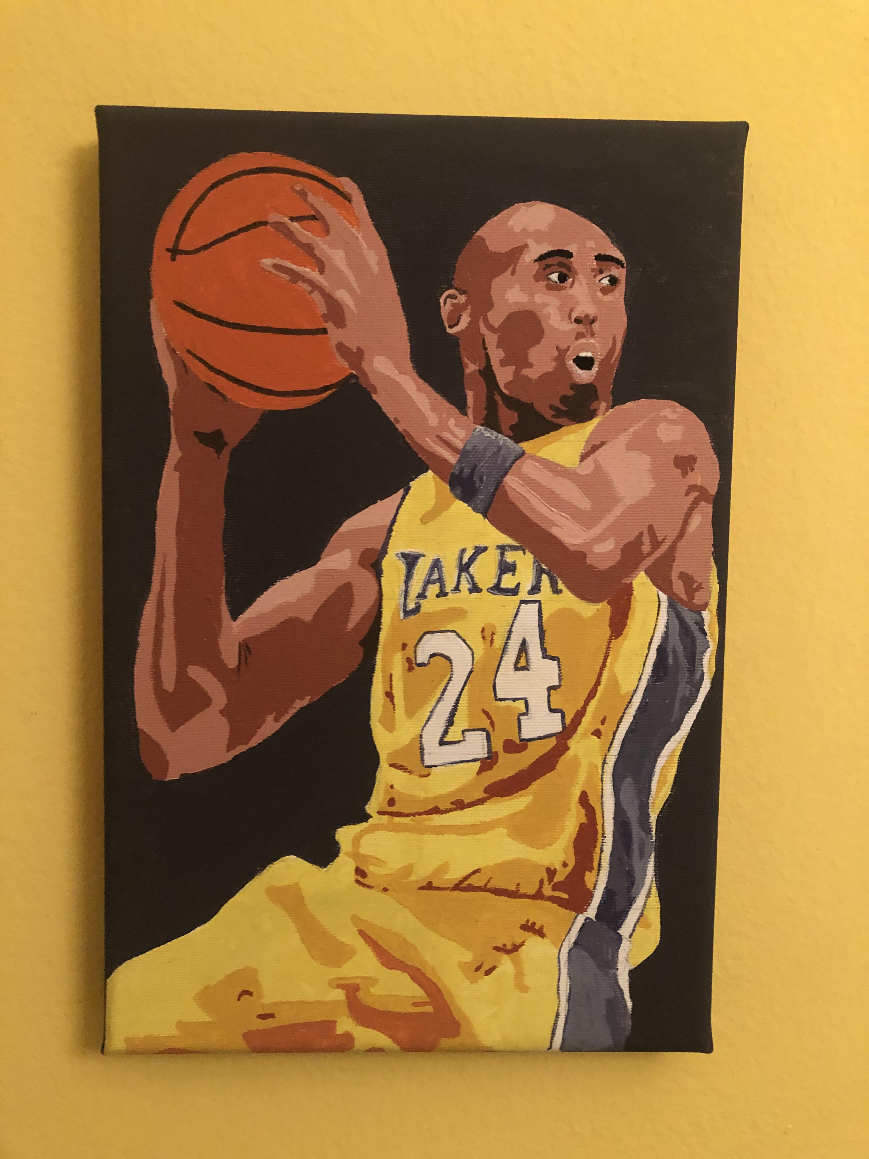 I painted Kobe Bryant... I messed up the face but overall I really like it | Scrolller