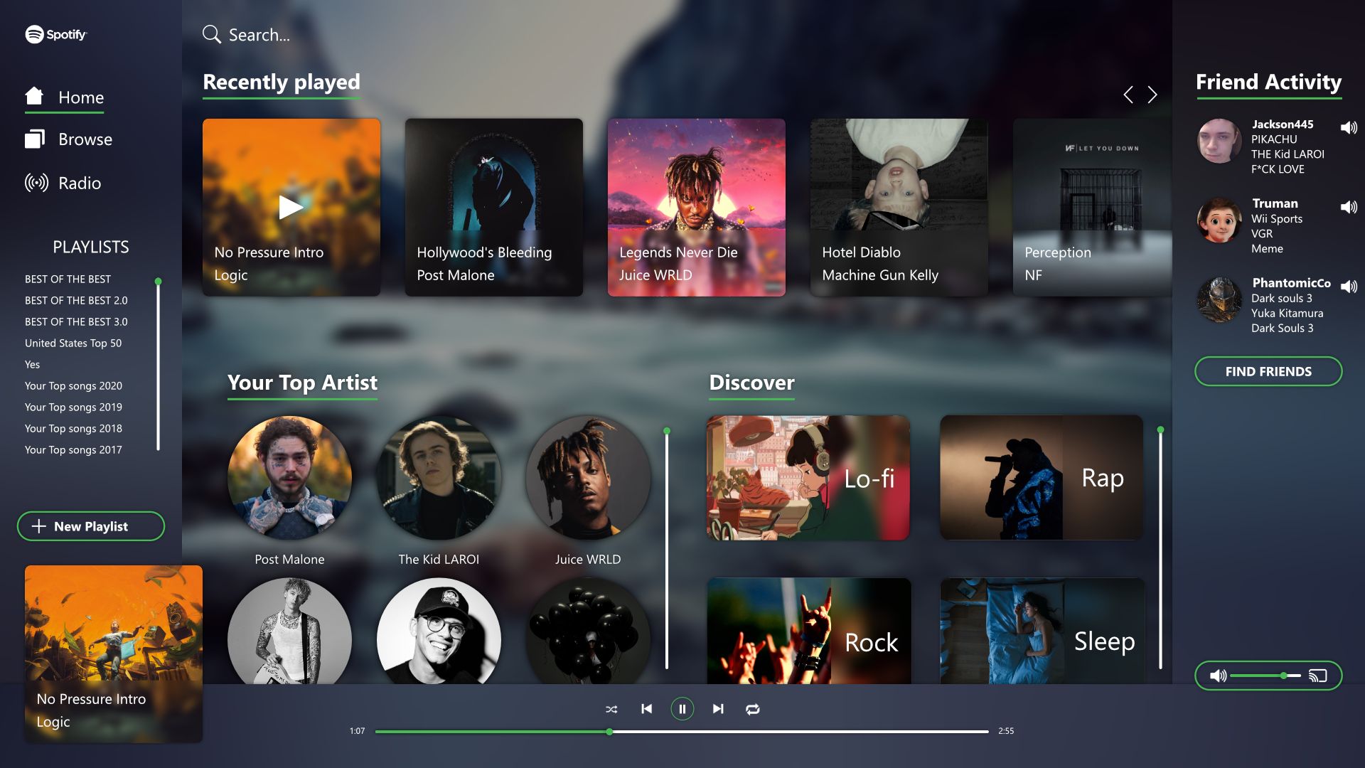 I redesigned the Spotify desktop app | Scrolller