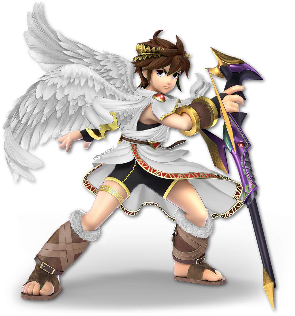 I took Dark Pit’s Smash Ultimate render into photoshop and turned it ...