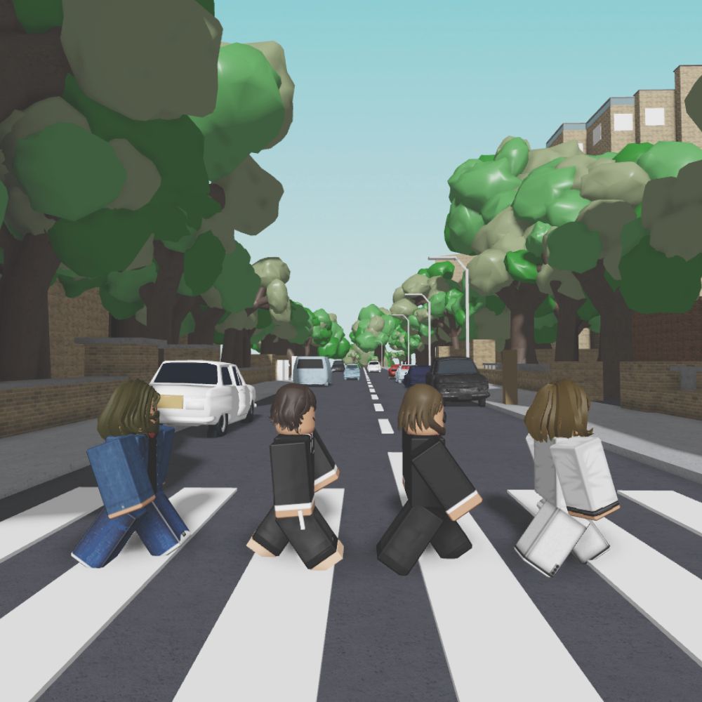 I was bored so I recreated The Beatles' Abbey Road album cover in Roblox! | Scrolller