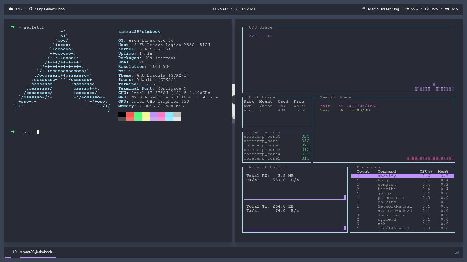 [i3-gaps] Dracula | Scrolller