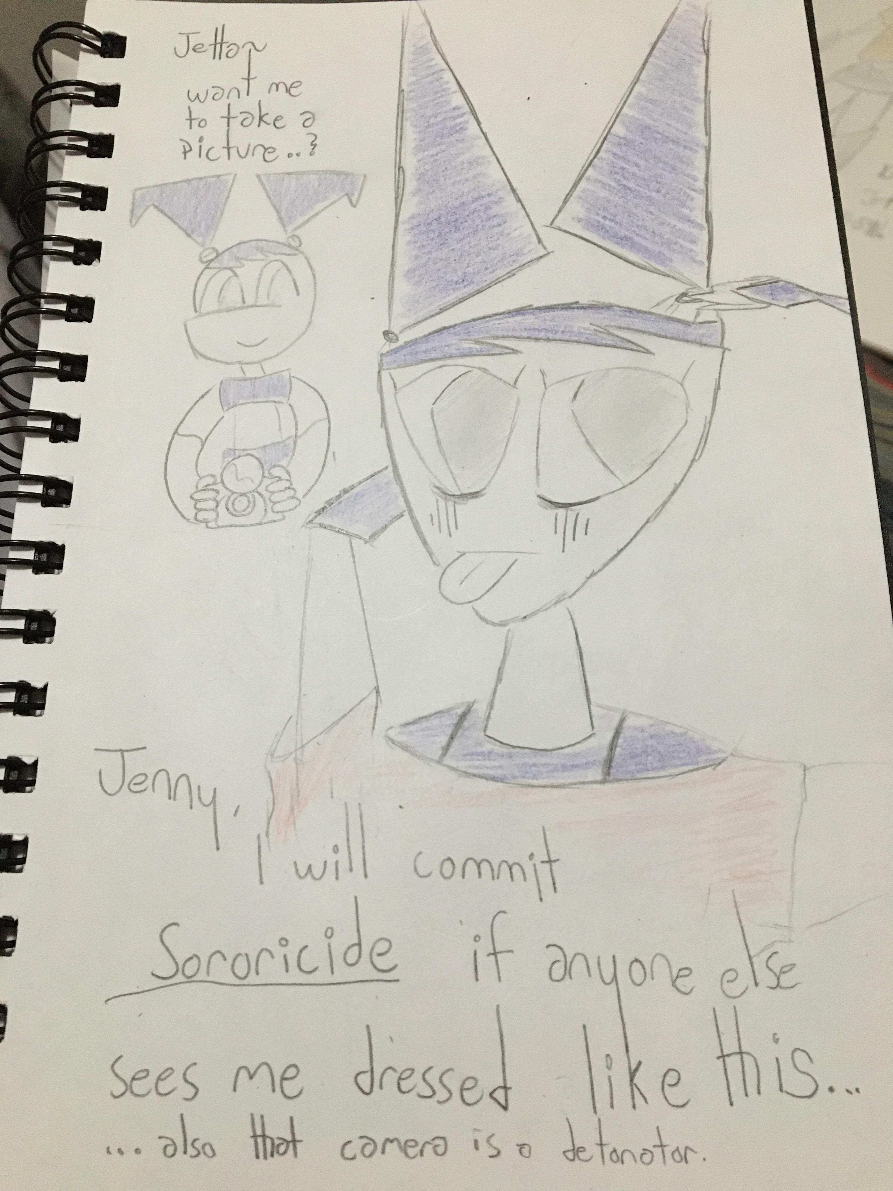 Idk a doodle of Jenny with an XJ-10 oc | Scrolller