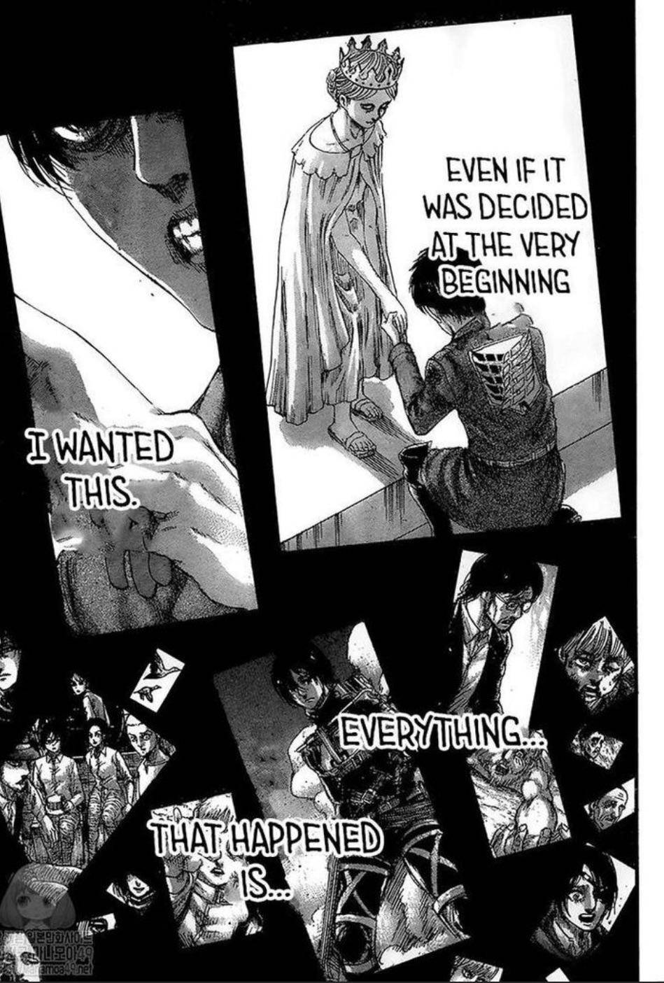 If Isayama wanted the tragedy of the story to revolve around Eren being a slave to fate, then ...