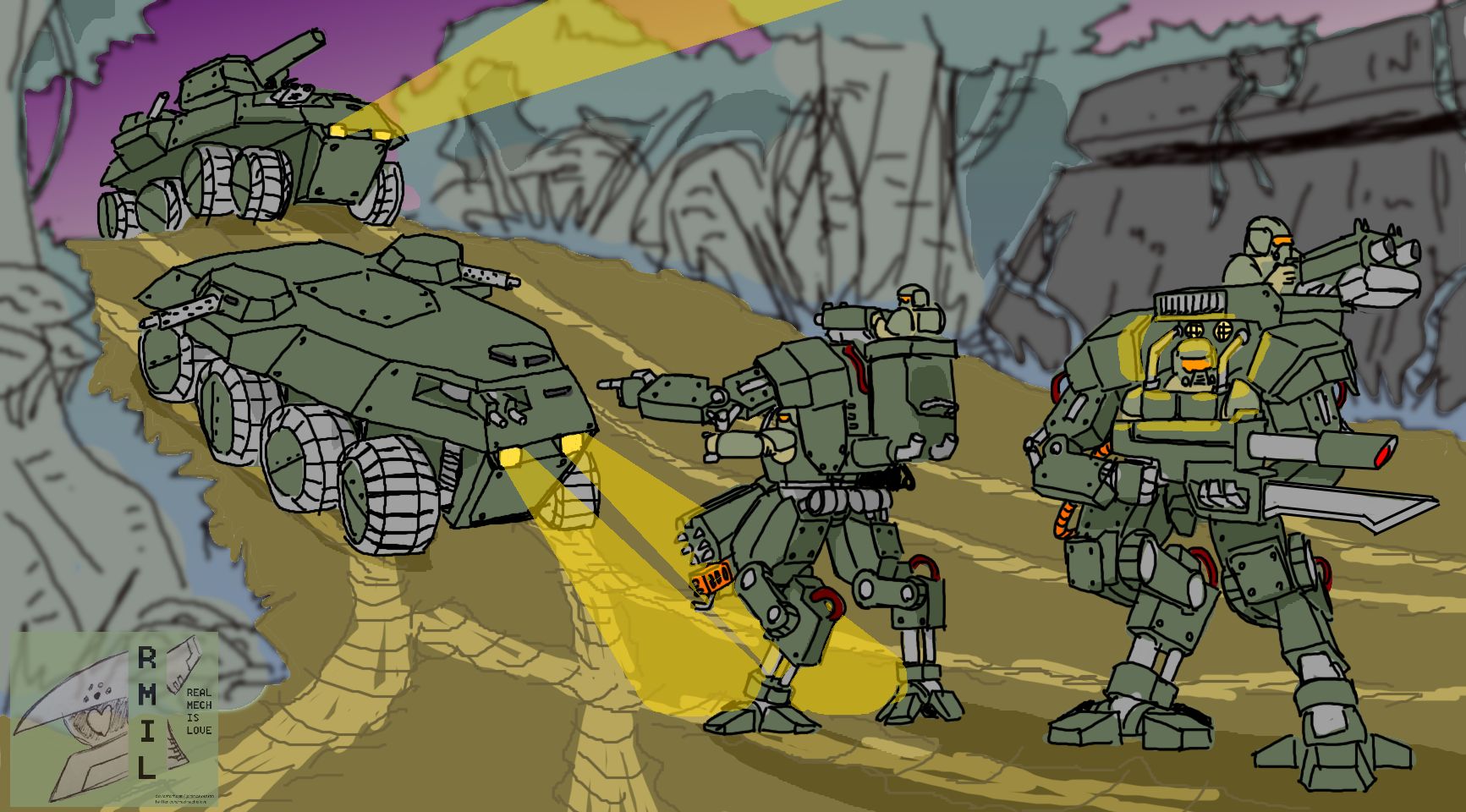 Imperial Guard Ol' Pius warsuit and Sprint APC (my 40k fanart) | Scrolller