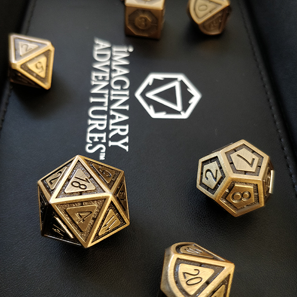 Imperial Old Gold Metal Dice | Scrolller