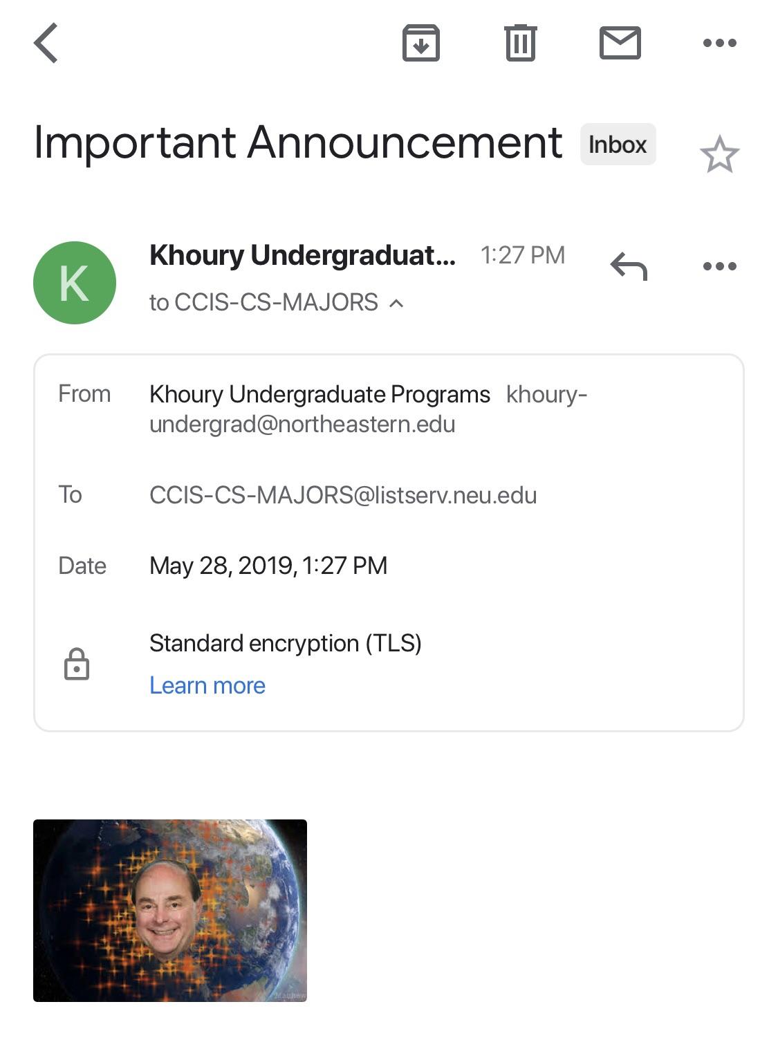 Important Announcement email sent today to all CS majors | Scrolller