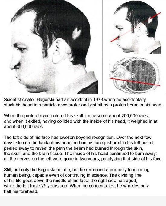 In 1978, a Soviet scientist named Anatoli Bugorski stuck his head in a ...