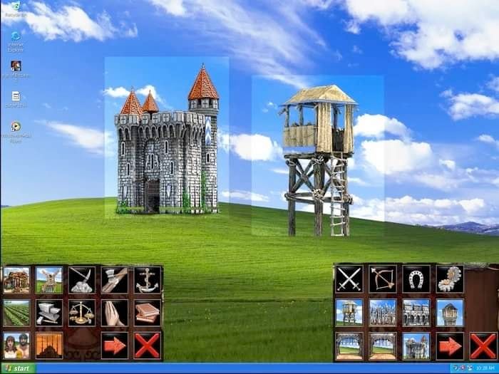 In Age of Empire 2, the background of the buildings are the classic Windows XP wallpaper | Scrolller