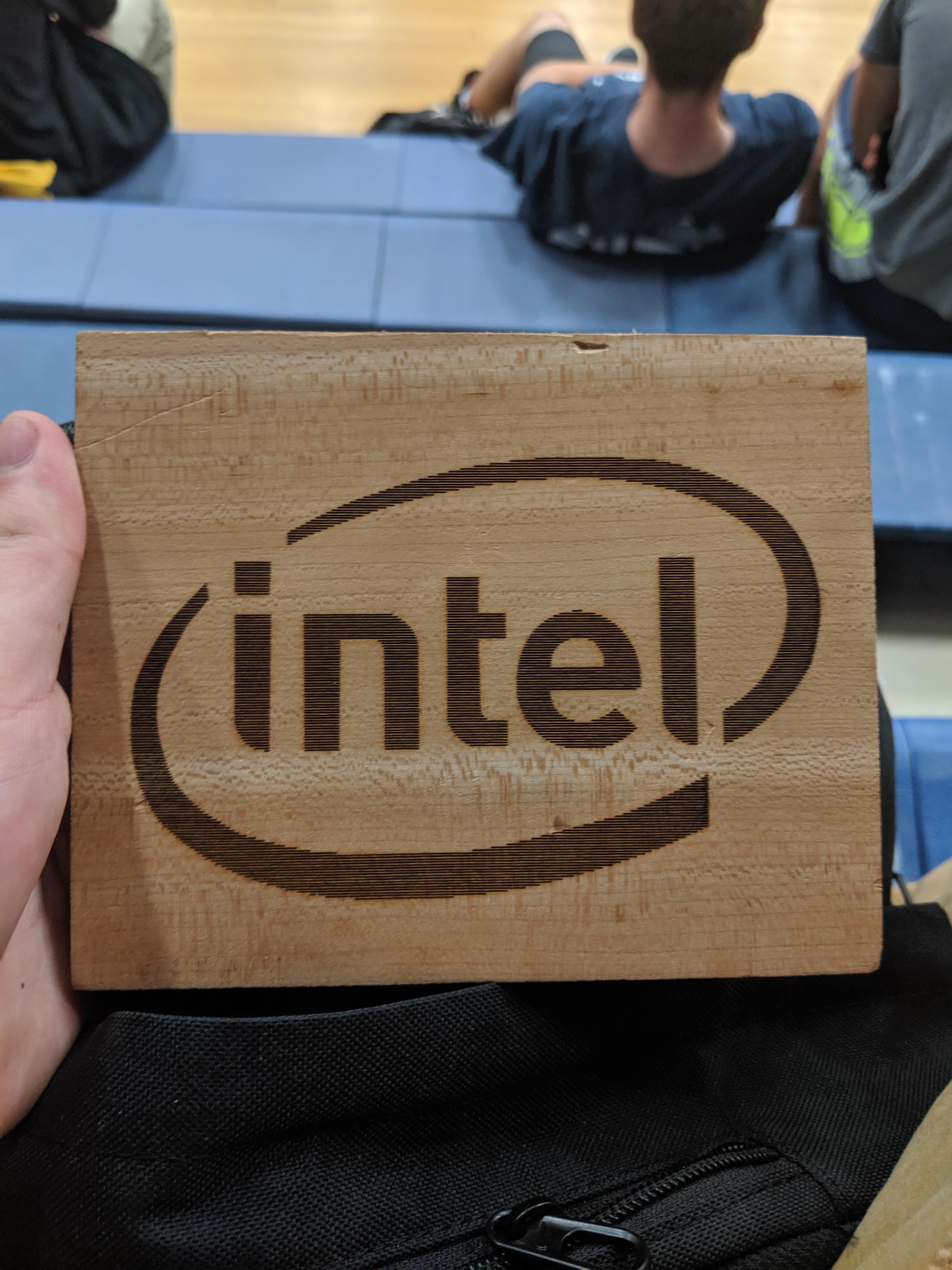 Intel logo laser cut | Scrolller