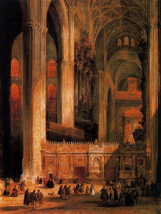 Interior Cathedral of Sevilla - Jenaro Pérez Villaamil | Scrolller
