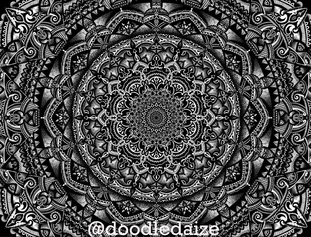 Intricate B&W mandala | Scrolller