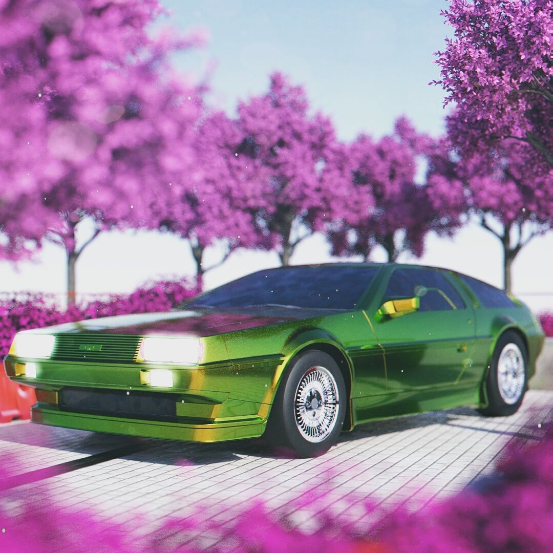 Iridescent DeLorean [3D render by Kyrill Popeye] | Scrolller