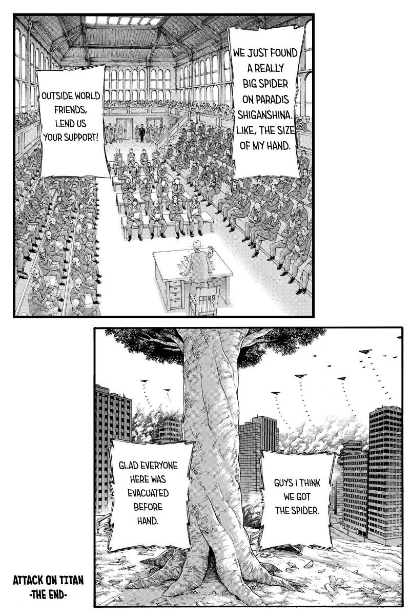 Isayama just added text to the additional panels | Scrolller