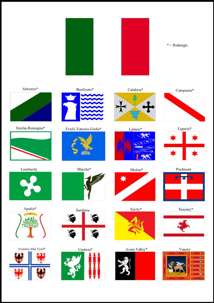 Italian regional flags + some redesigns i made. | Scrolller