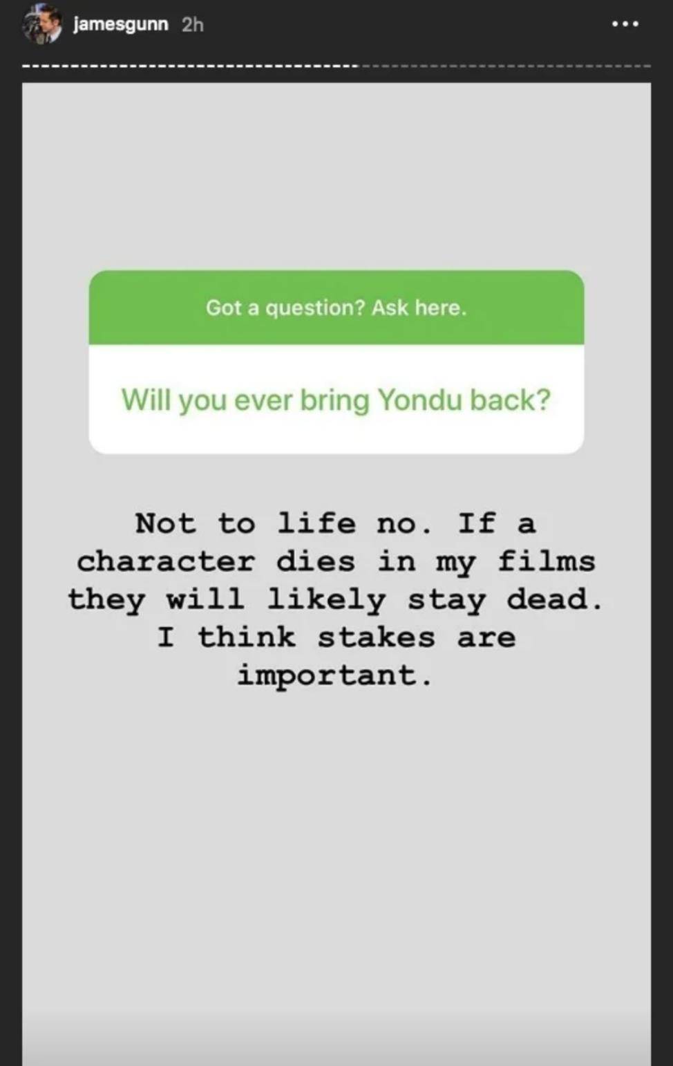 James Gunn confirms no Yondu in Volume 3 | Scrolller