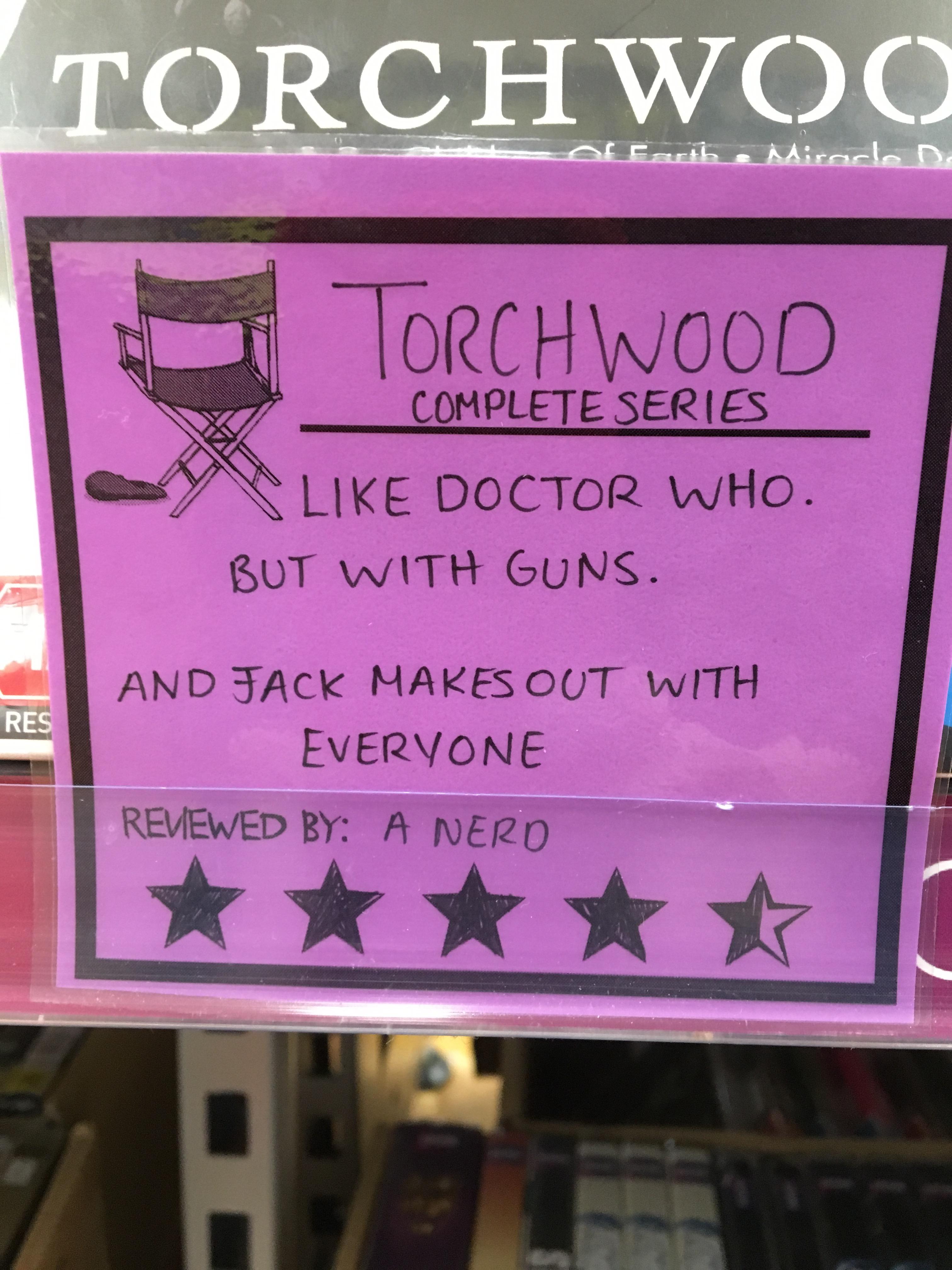 JB Hi-Fi has the most accurate review of Torchwood I've ever seen. | Scrolller
