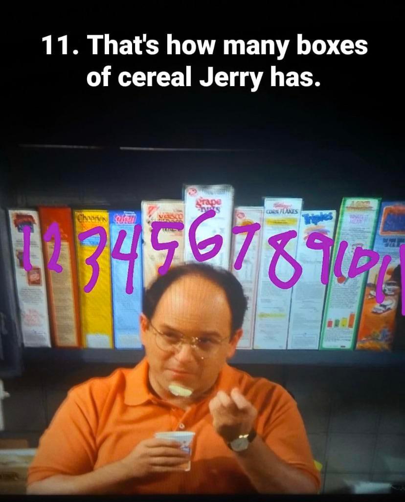 Jerry Seinfeld Cereal Collection, is it even enough?? | Scrolller