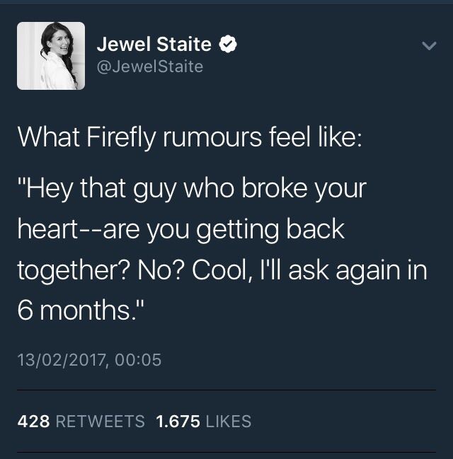 Jewel very accurately describes firefly rumours | Scrolller